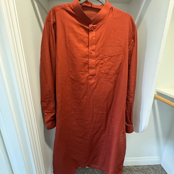 Shirts | Mens Rust Kurta Pajama | Poshmark